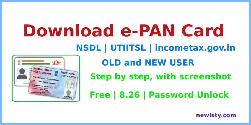 e-Pan Card Download | NSDL - UTIITSL - incometax.gov.in - by Aadhaar card number, name and date ...